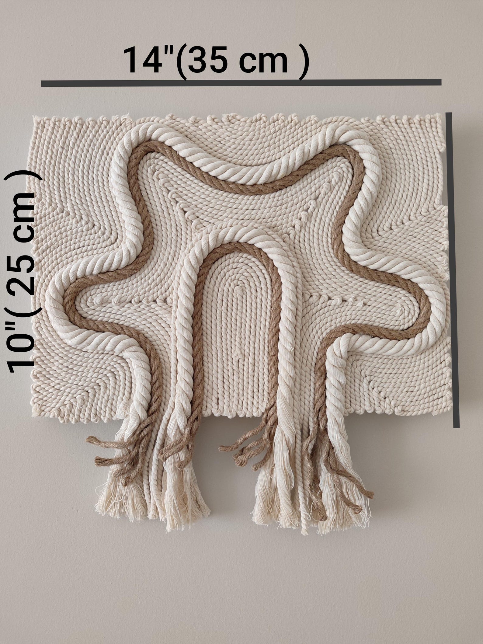 Rope Covered Canvas Wall Hanging/geometry Pattern Wall Hanging/fiber ...