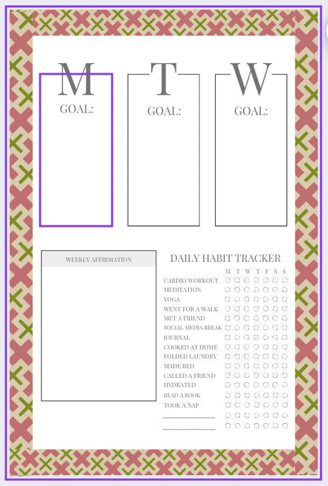 Custom Habit Tracker Journal Template for Goal Setting Instant Download ...