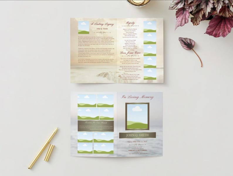 Personalized Funeral Program Template for Loved Ones and Pets Instant ...