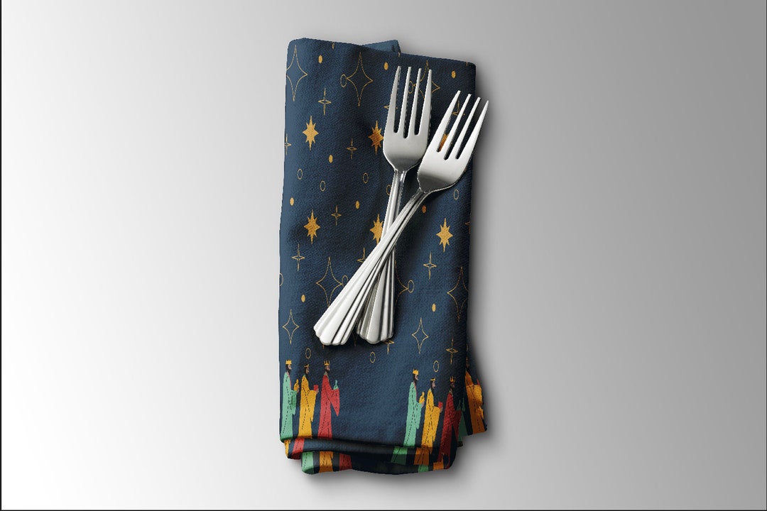 Cloth Napkin | Dia De Los Reyes Magos the Three Kings | Set of 4 ...
