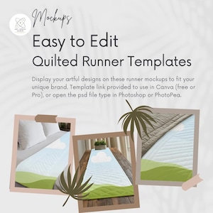 Quilted Runner Mockup: Canva Template for Printify & MWW (PNG Download ...