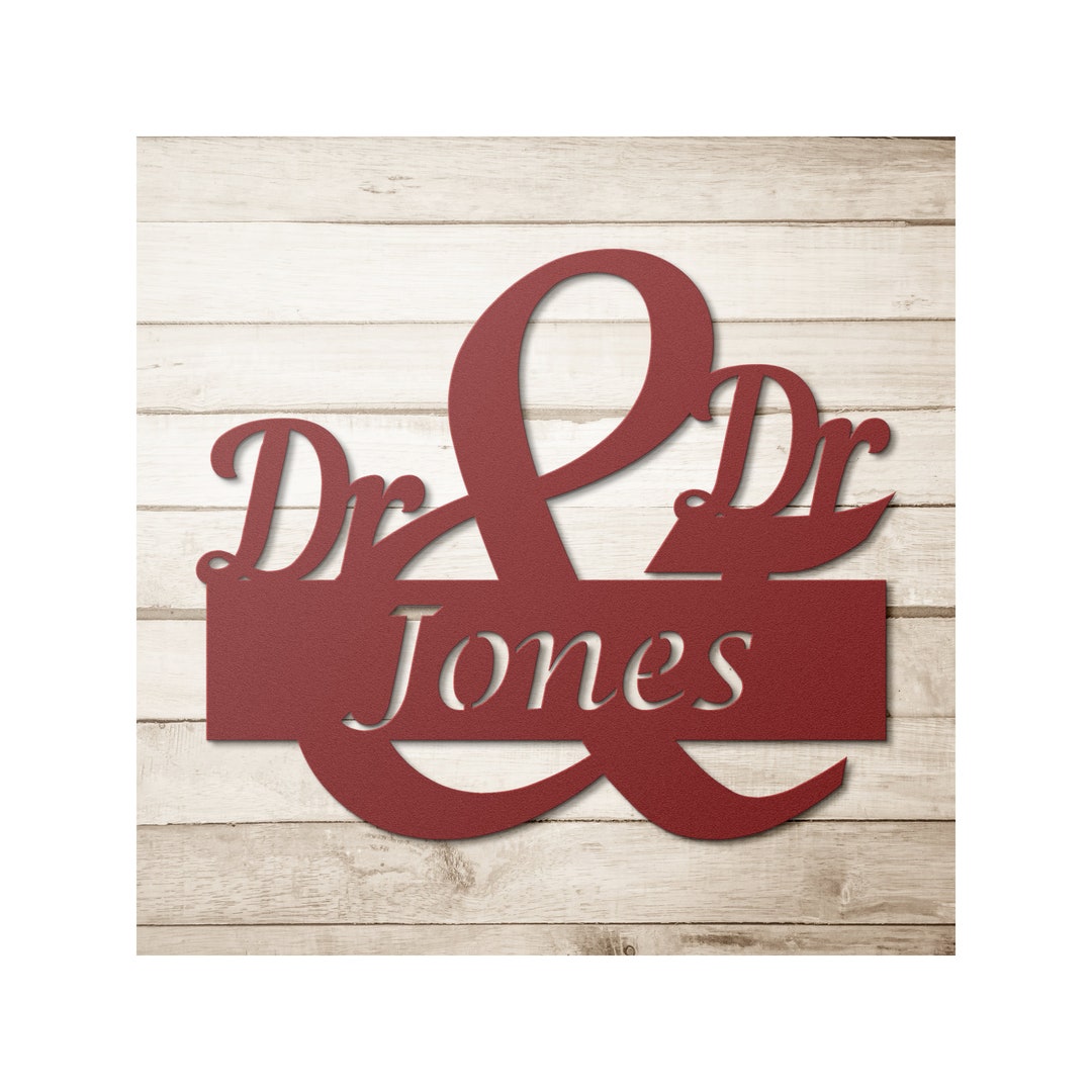 Personalized Metal Name Sign for Doctors Custom Wall Art in 5 Colors ...