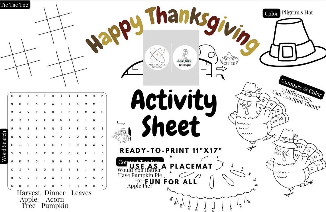 Printable Thanksgiving Coloring Book for Kids Fun Homeschool Activity ...