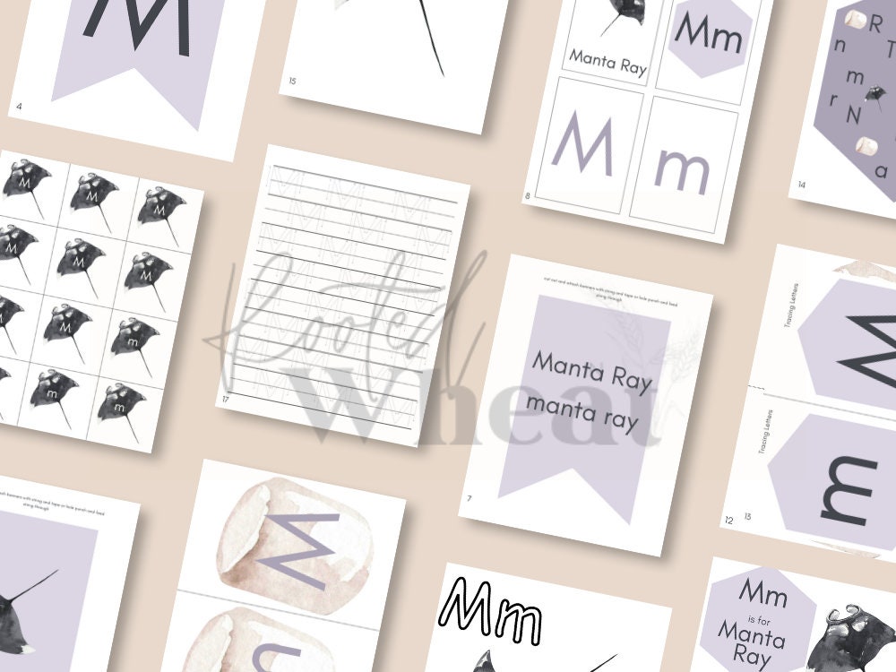 M LETTER MORNING BASKET M is for Manta Ray Alphabet Learning Preschool ...