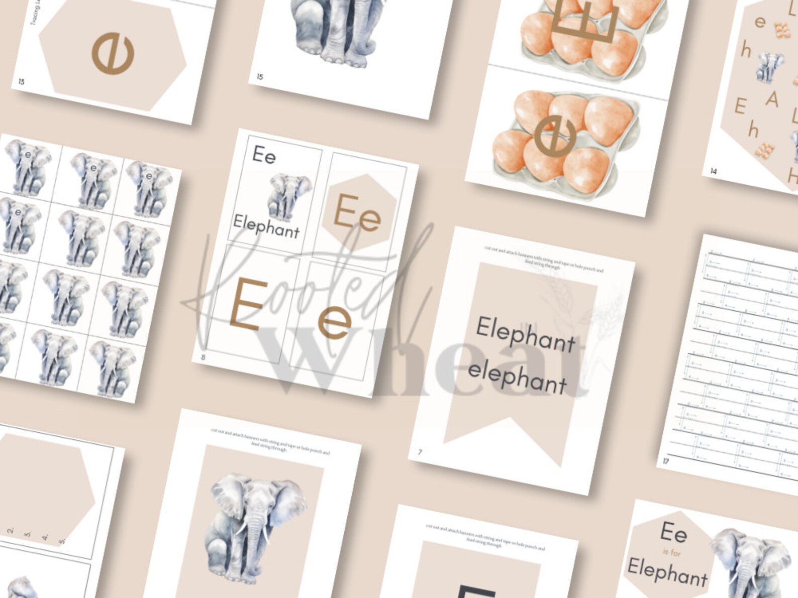 E LETTER MORNING BASKET E is for Elephant Alphabet Learning Preschool ...