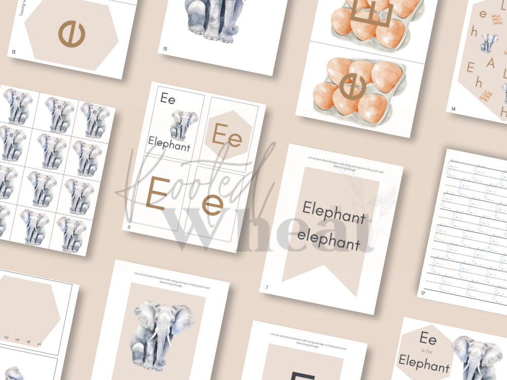 E LETTER MORNING BASKET E is for Elephant Alphabet Learning Preschool ...