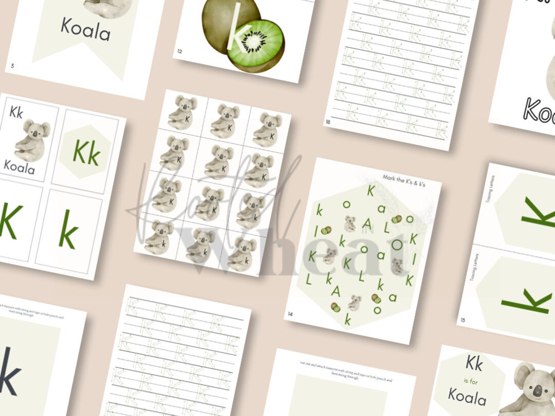 K LETTER MORNING BASKET K is for Koala Alphabet Learning Preschool ...