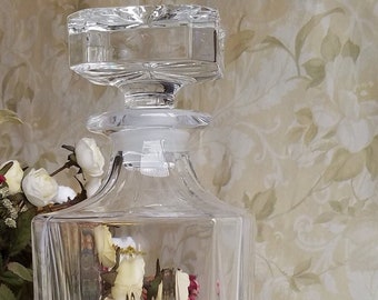 Set of 2, Imperial Cape Cod, Crystal Square Decanters, With Silver ...