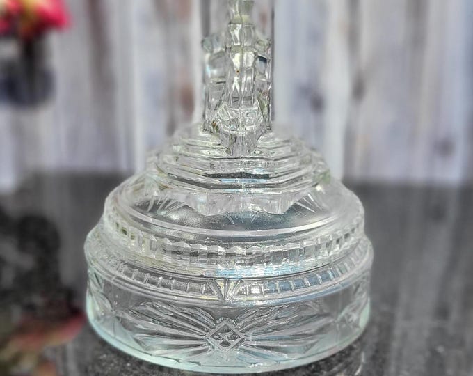 L E Sith Art Deco Antique Glass Dresser Powder Puff Jar - 5.75"h - Etsy