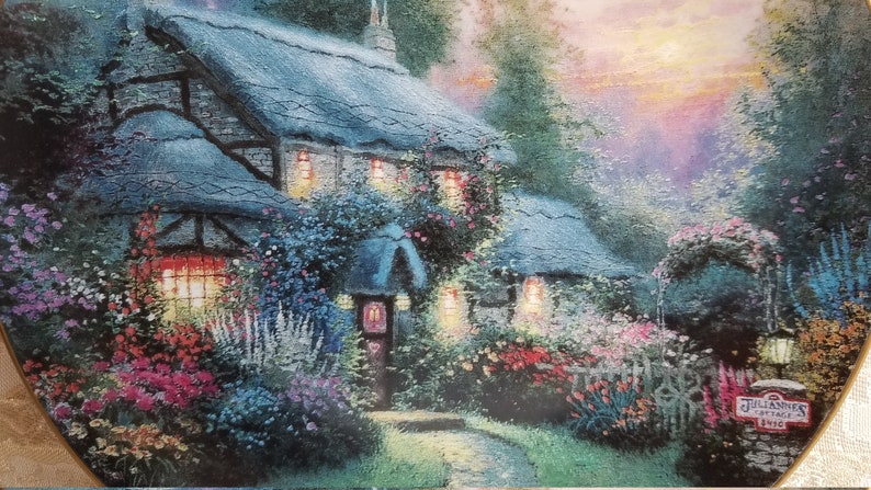 Thomas Kinkade Collectible Plate Enchanted Cottage/edwin | Etsy