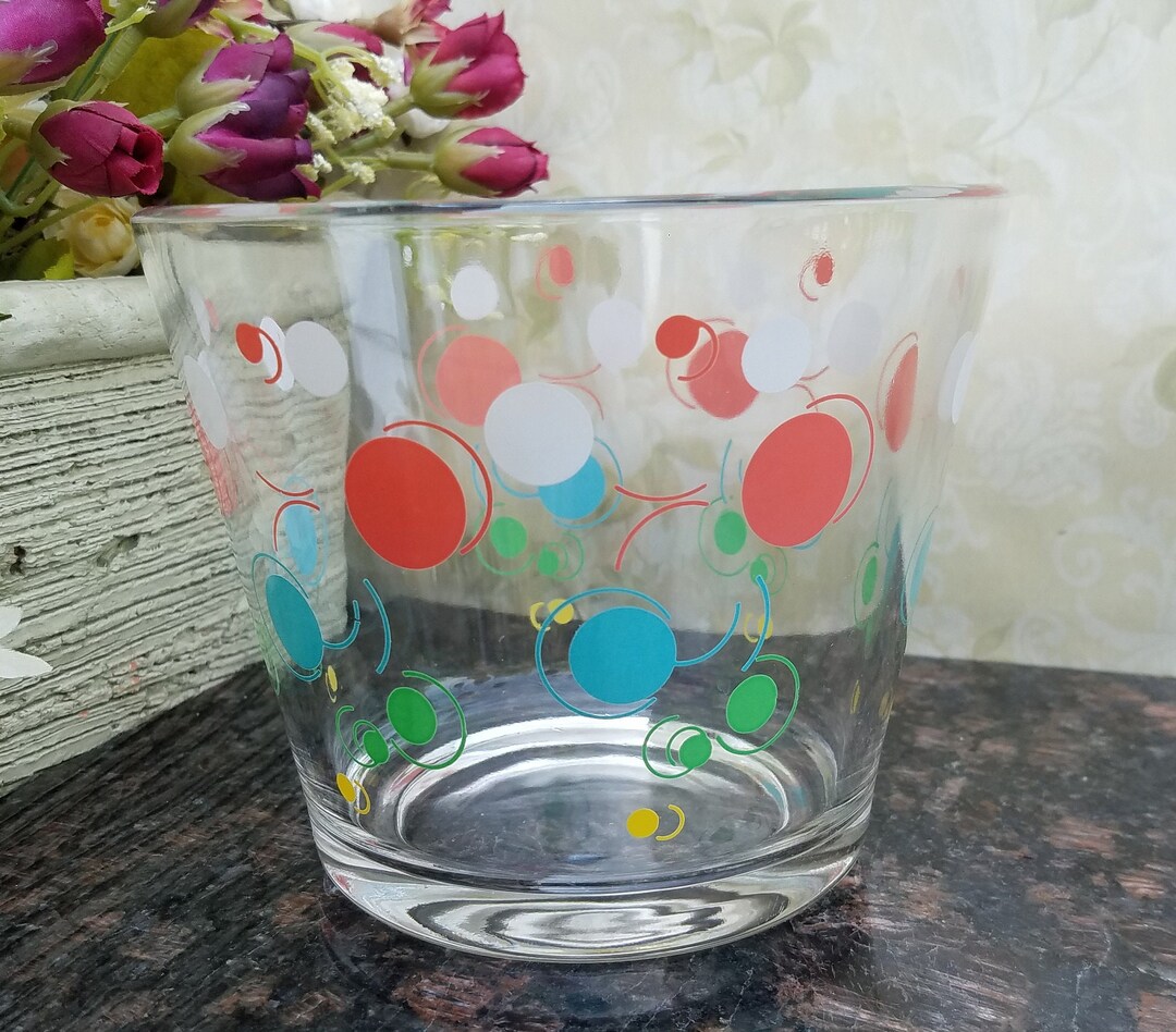 Vintage Glass Ice Bucket / Glass Bowl - Etsy