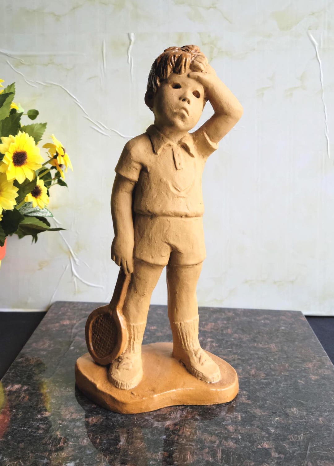 Vintage Lee Bortin Clay Sculpture "i Almost Lost" - 11.5"h - Etsy
