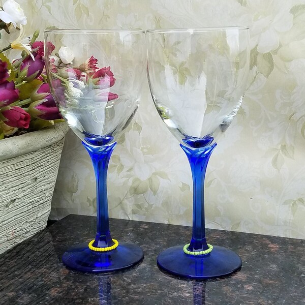 Cobalt Blue Stemware - Etsy