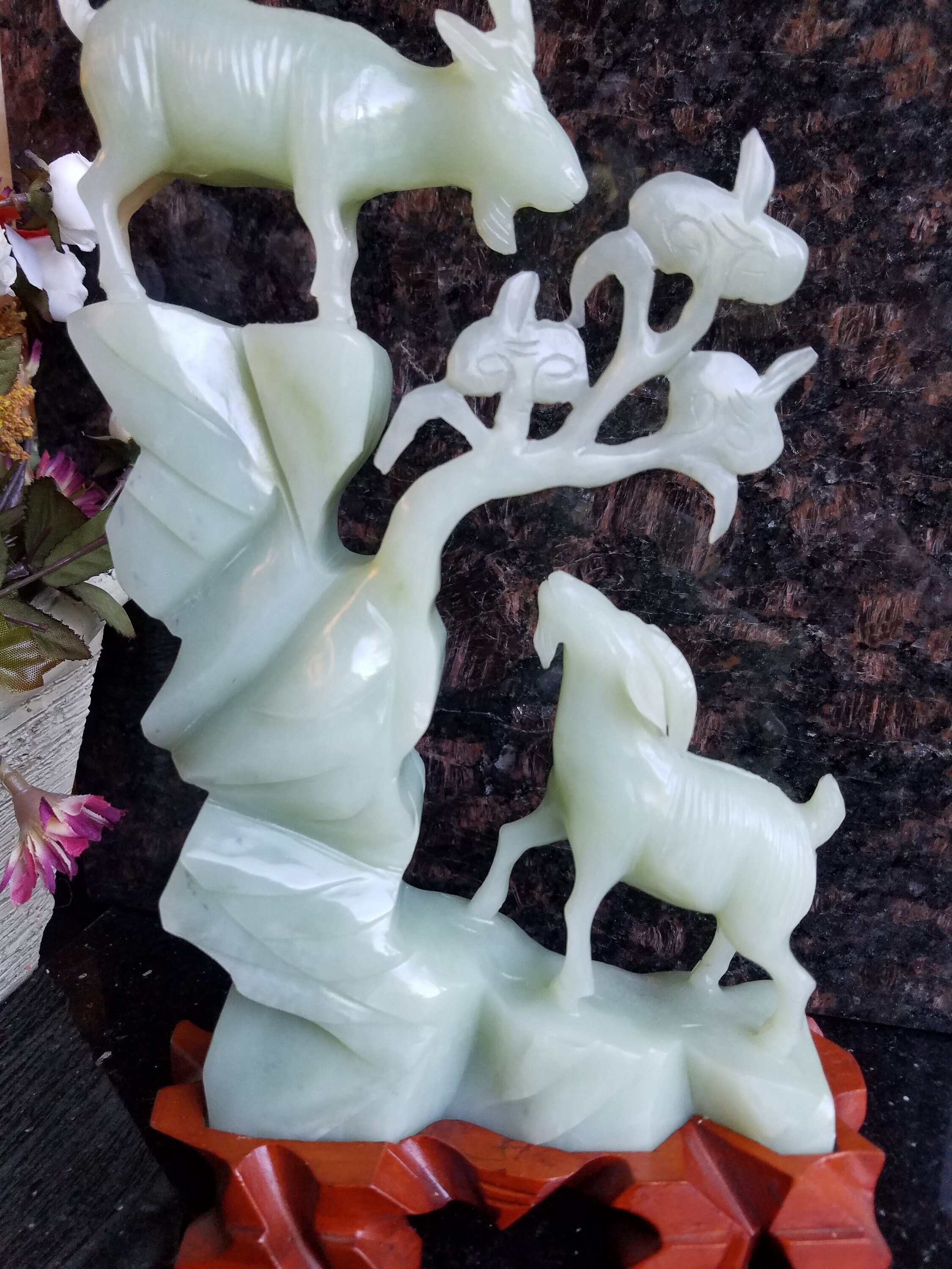 Chinese Jadeite Carving Goat Sculpture - Etsy