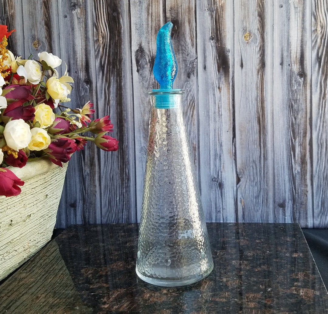 Vintage MCM Mod Glass Decanter - Etsy
