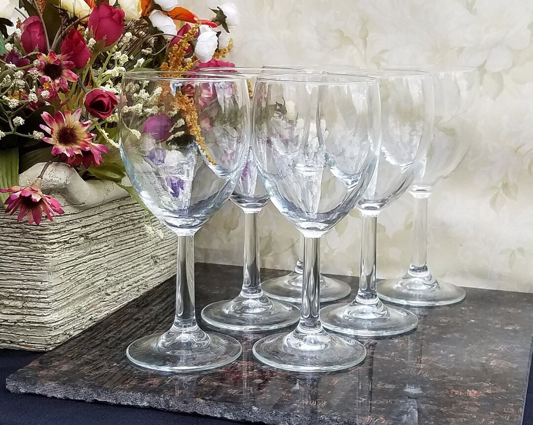 Clear Glass Water Goblet Stemware / Balloon Wine Glass- Set of 6 Pcs - Etsy
