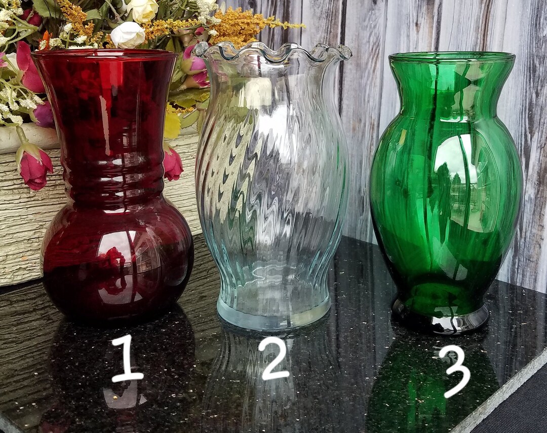 Vintage Glass Vases - 3 Assortment / Sold Individually - Etsy