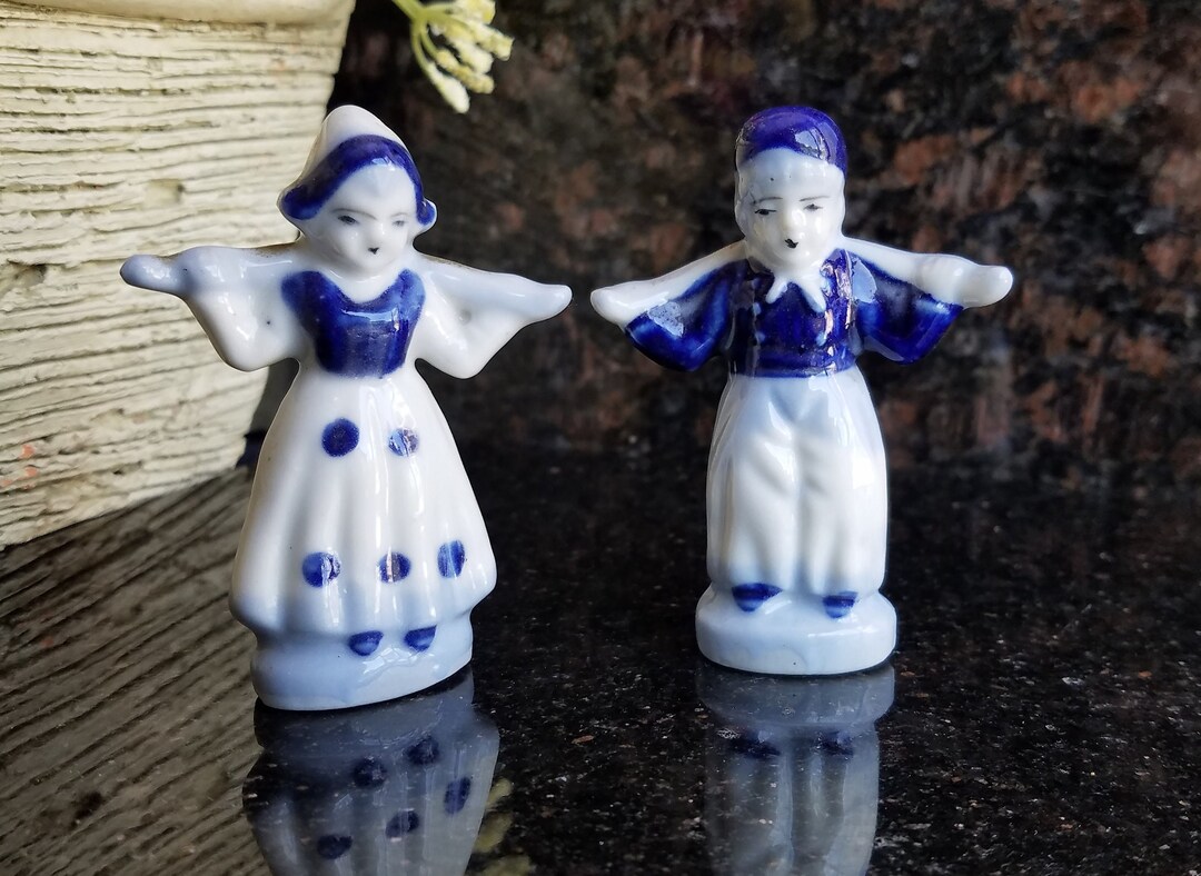 Vintage Delft Blue Porcelain Little Dutch Boy and Girl Figurine - Etsy
