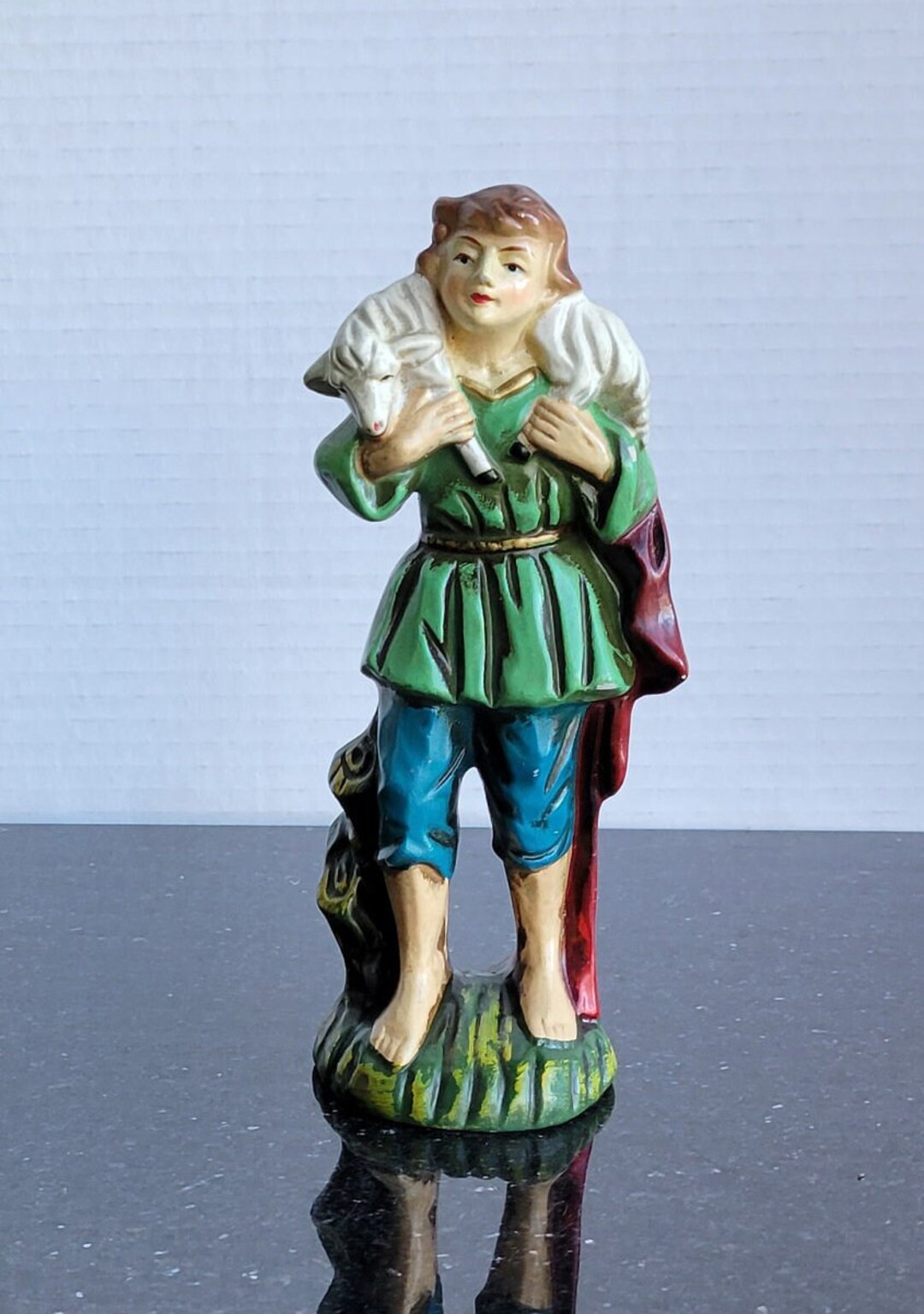 Vintage Nativity Shepherd Boy Figurine 7h - Etsy