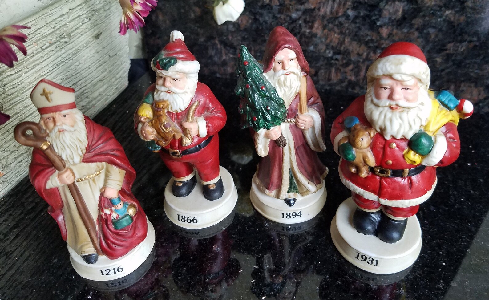 Russ Berrie Memories of Santa Reproduction Christmas Figurines - Lot of ...