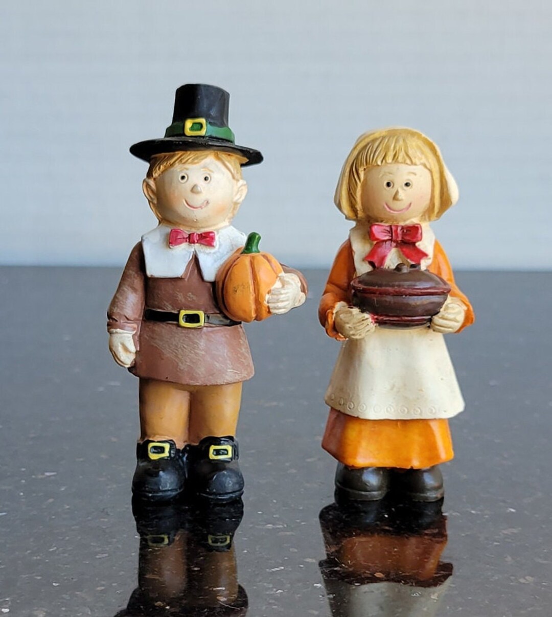 Thanksgiving Miniature Man and Women Pilgrim Figurine 3h - Etsy