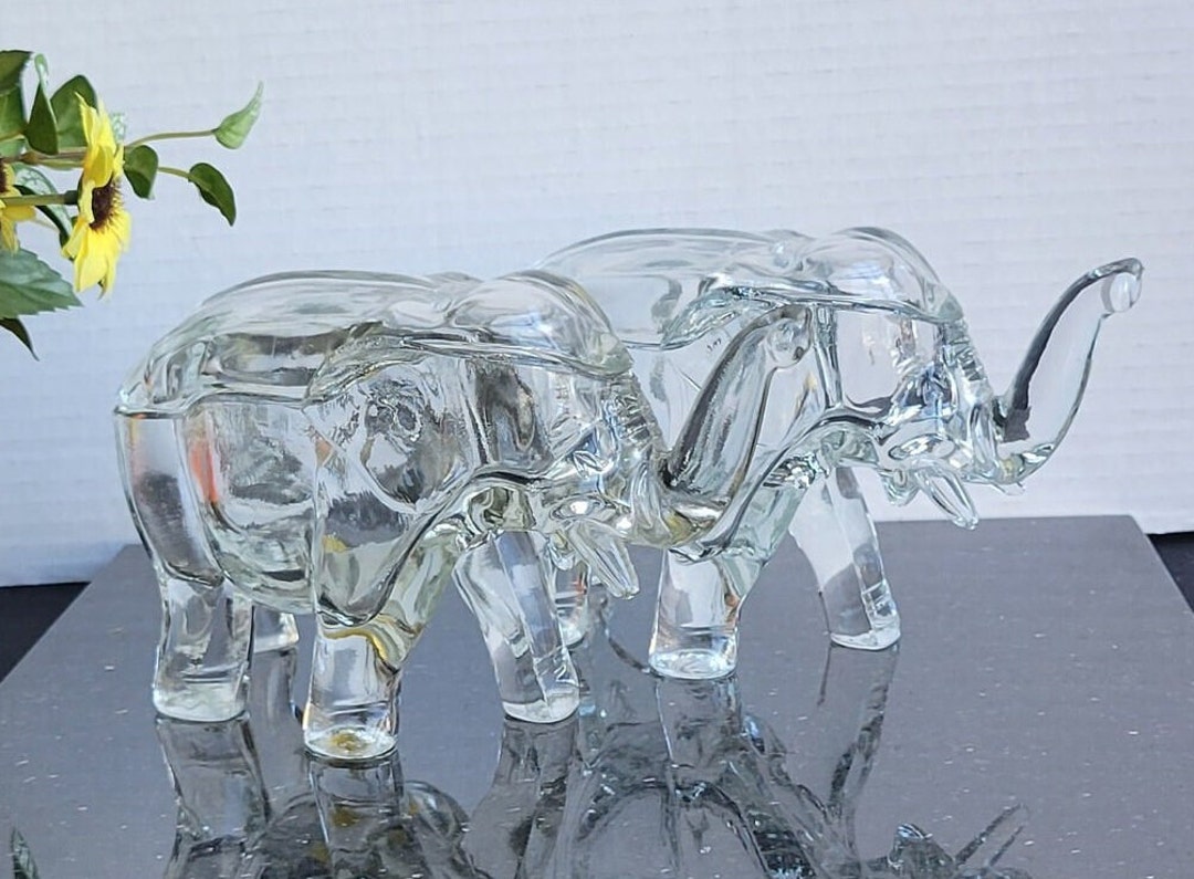 Clear Glass Elephant Trinket/candy Dish - 7"h - Etsy