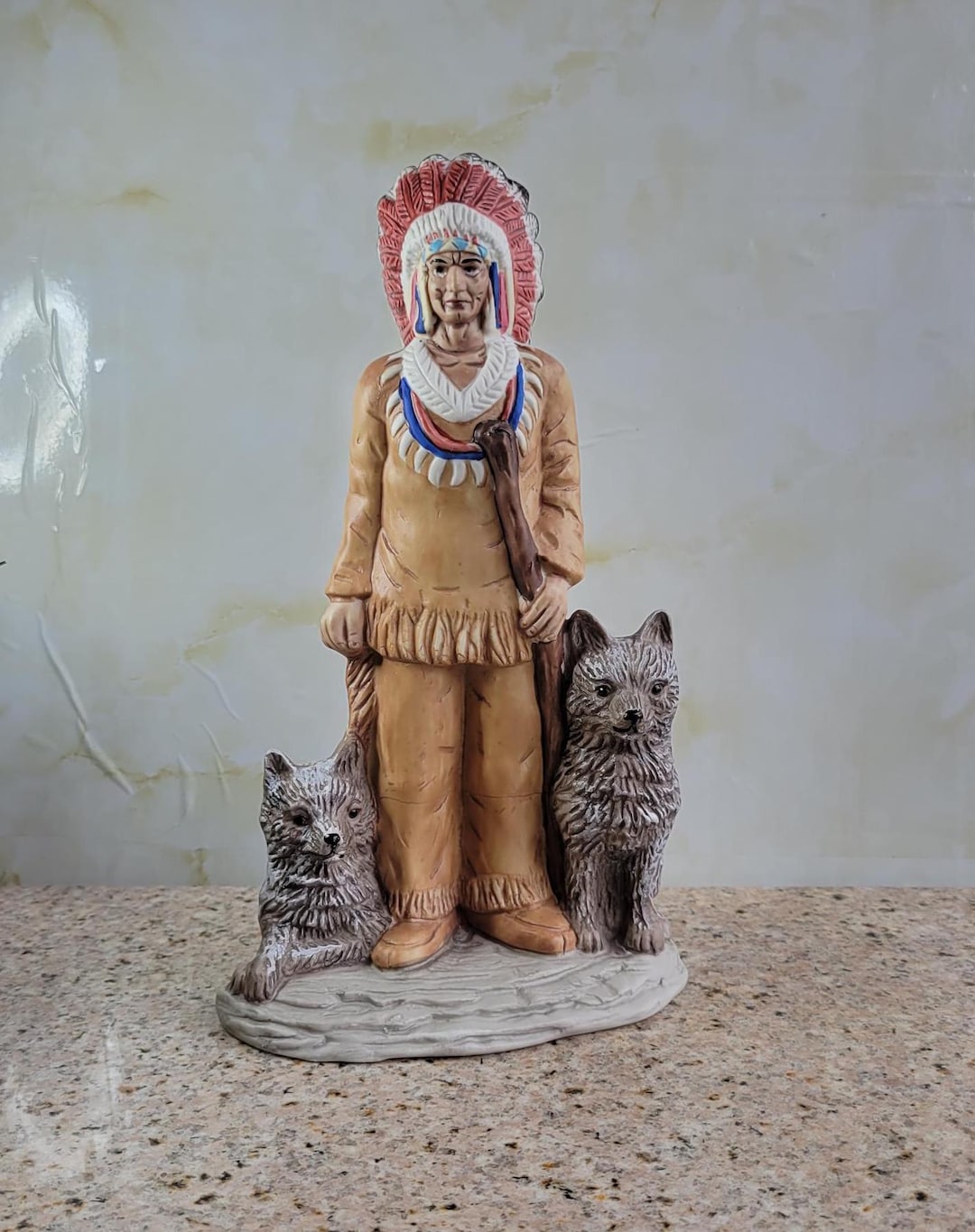 Vintage Ceramic Native American Indian Chief Figurine - 8.5"h - Etsy