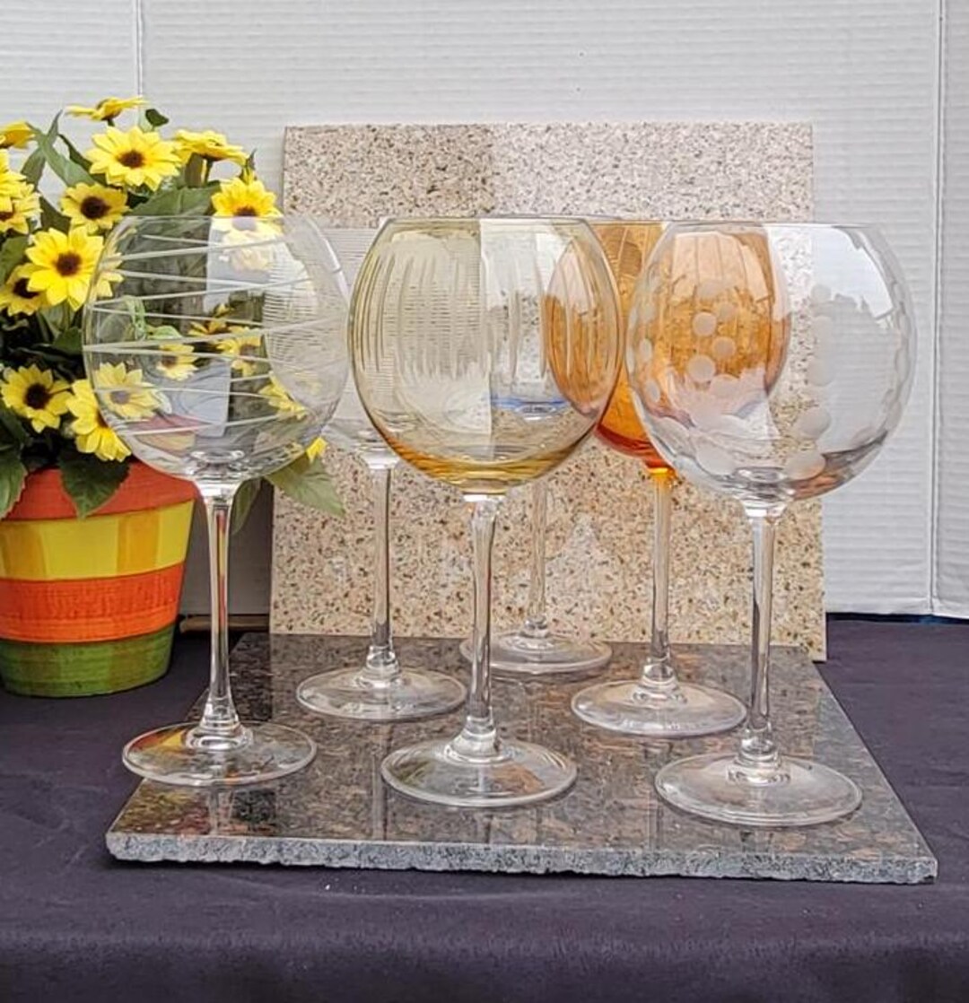Balloon Stemmed Wine Glasses / Goblets Set of 6 - Etsy