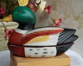Ceramic Duck Trinket Box - Etsy