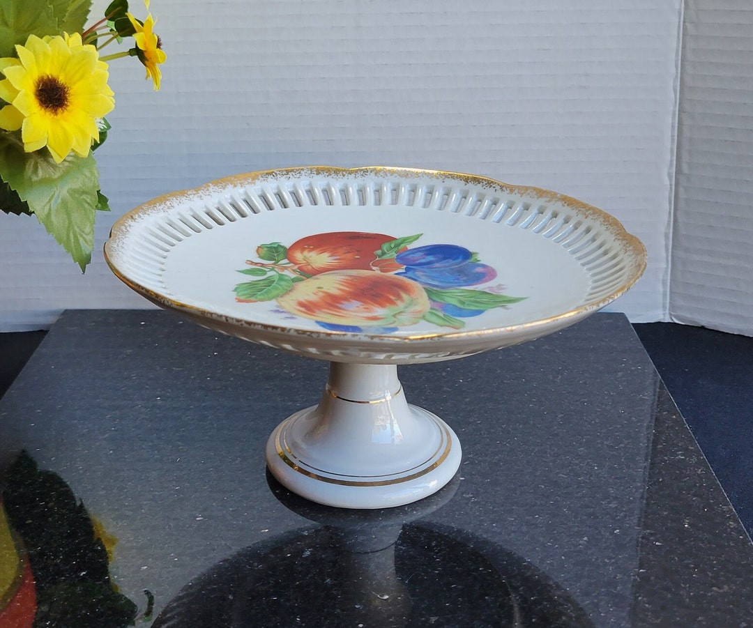 Porcelain Pedestal Plate / Cake Stand - 8"d - Etsy