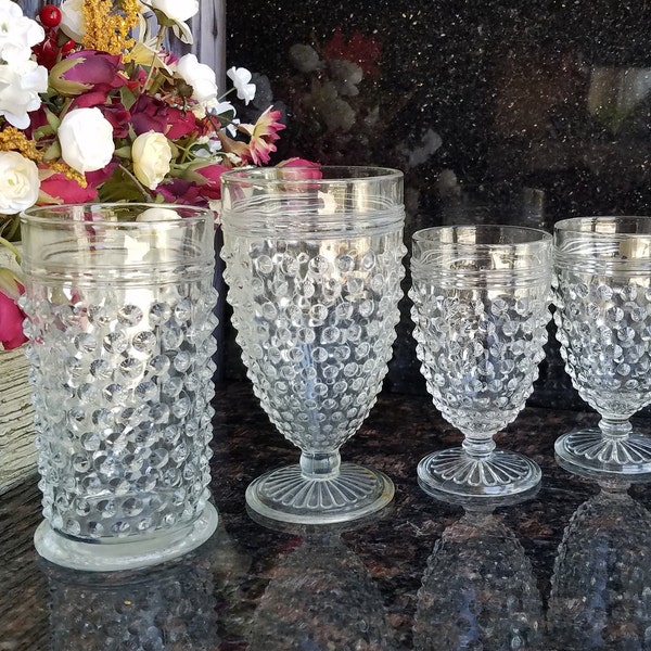 Hobnail Glasses - Etsy