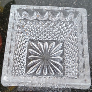 Crystal Square Condiment Dish / Sugar Bowl / Jam Dish - 5"h (with ...