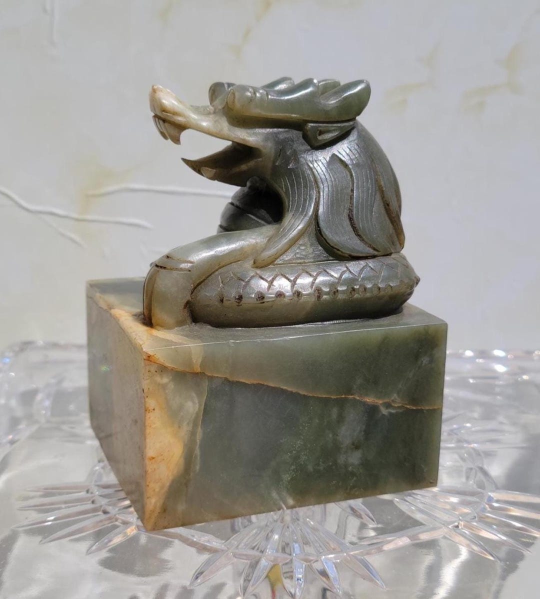 Vintage Carved Soapstone Dragon Stamp: Chinese Chop Seal - Etsy