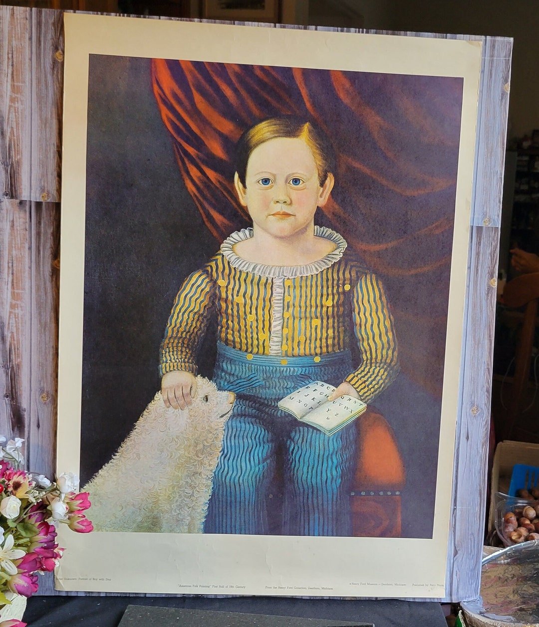 Vintage Portrait Print / Boy With a Dog - Etsy