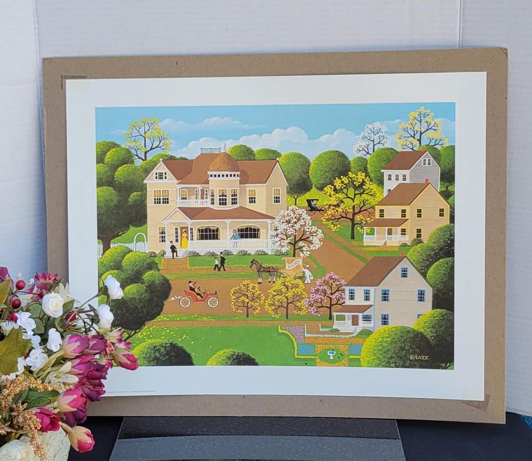 Lynn Kaatz Lithograph Landscape Print "american COLONIAL Nativeland" - Etsy