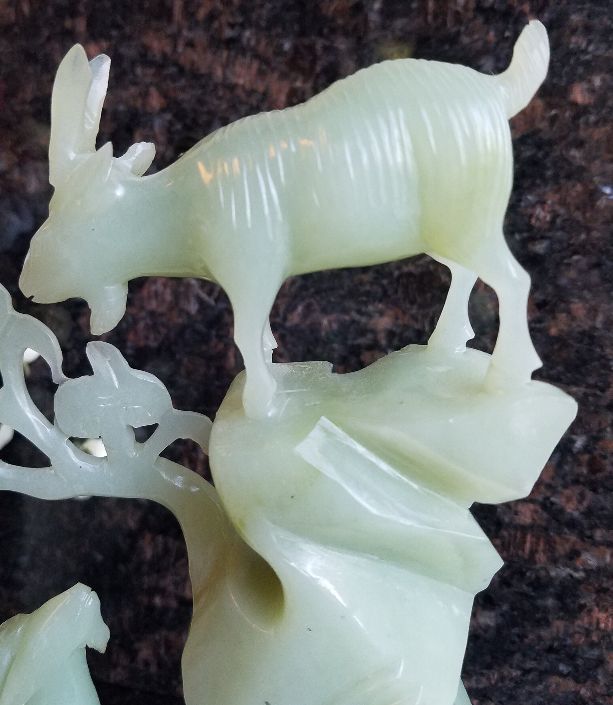 Chinese Jadeite Carving Goat Sculpture - Etsy