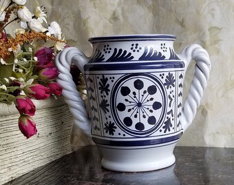 Blue and White Italian Vase - Etsy