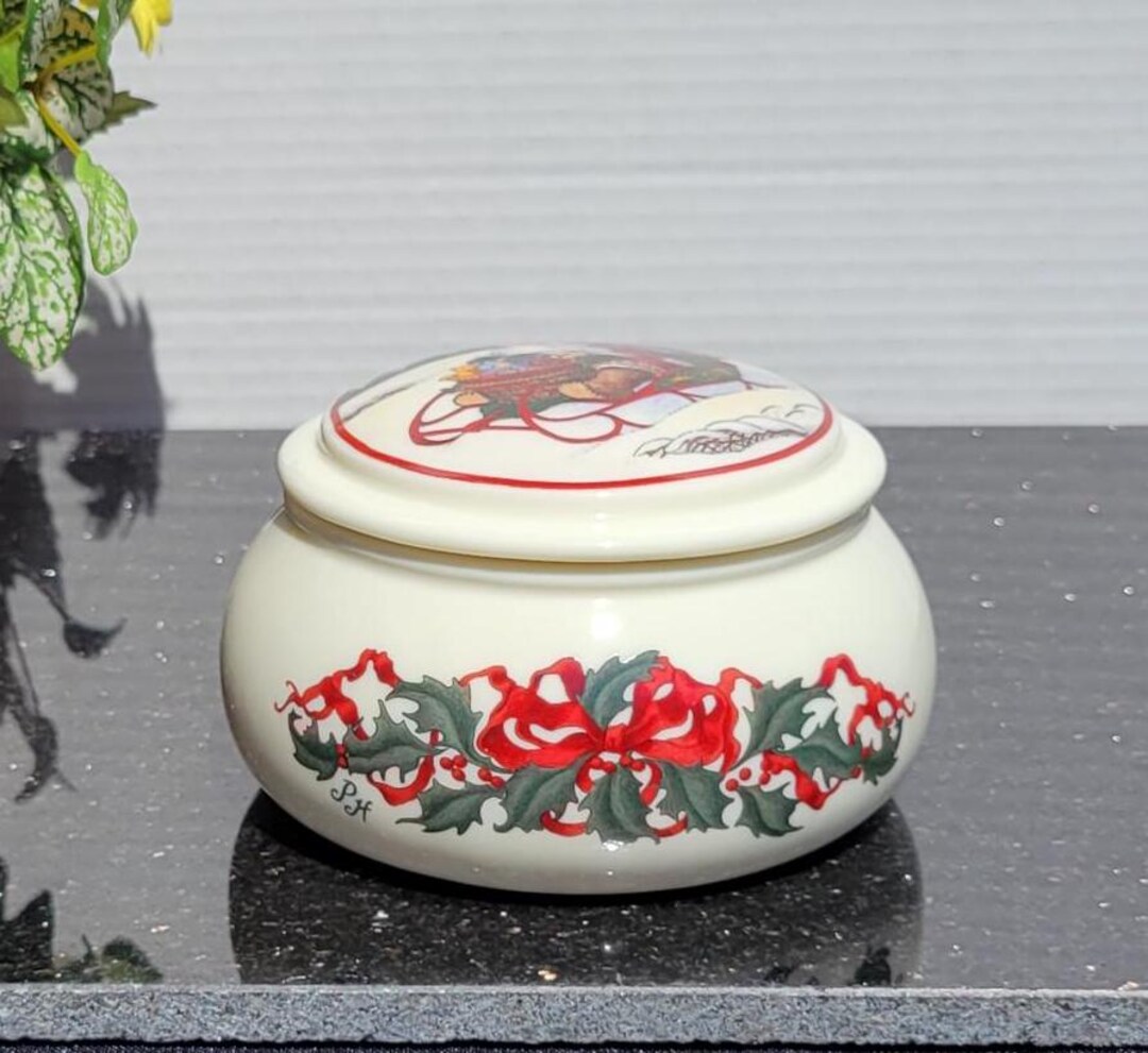 Princess House Porcelain Holiday Container / Christmas Trinket Box - Etsy