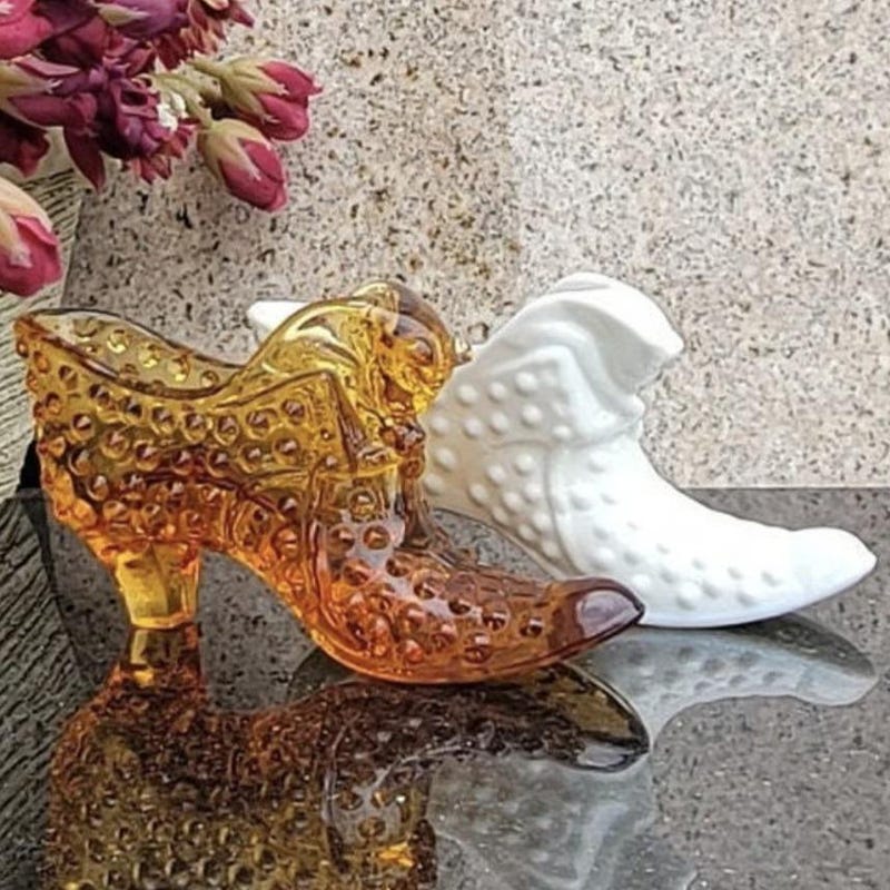 Fenton Glass Shoe - Etsy