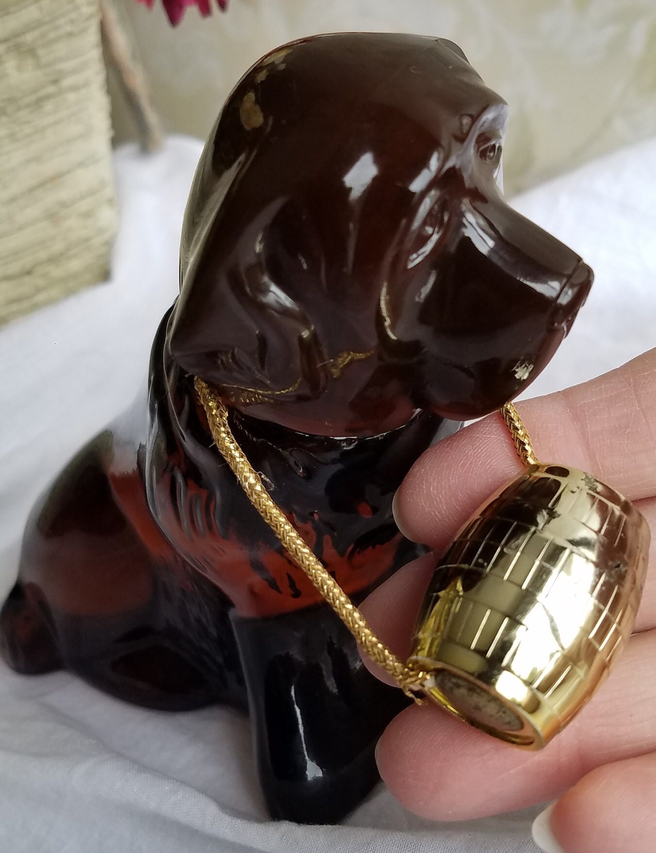 Vintage Avon Brown Glass Dog Bottle With Keg Barrel - Etsy