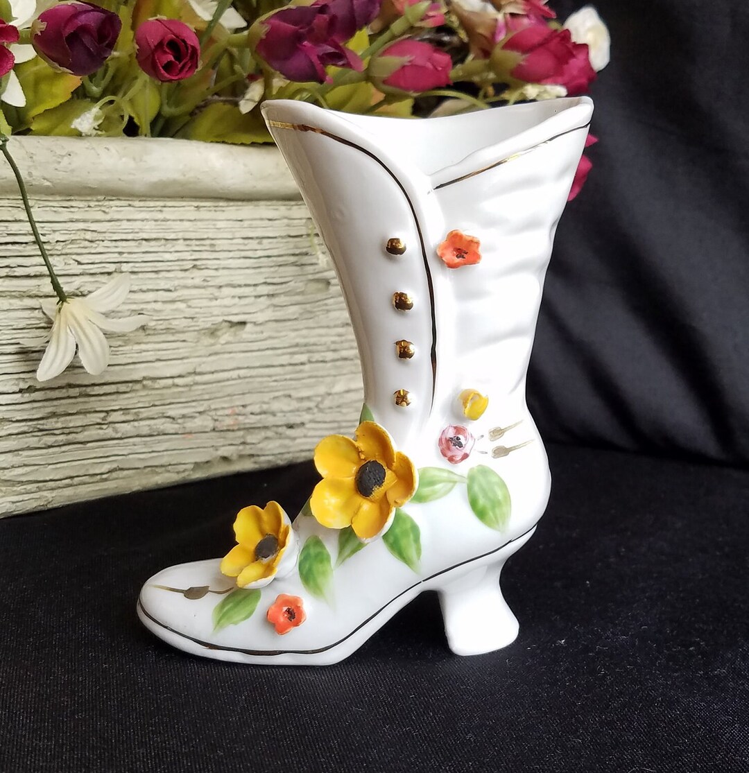Ceramic Victorian Lace-up Boot Figurine - Etsy
