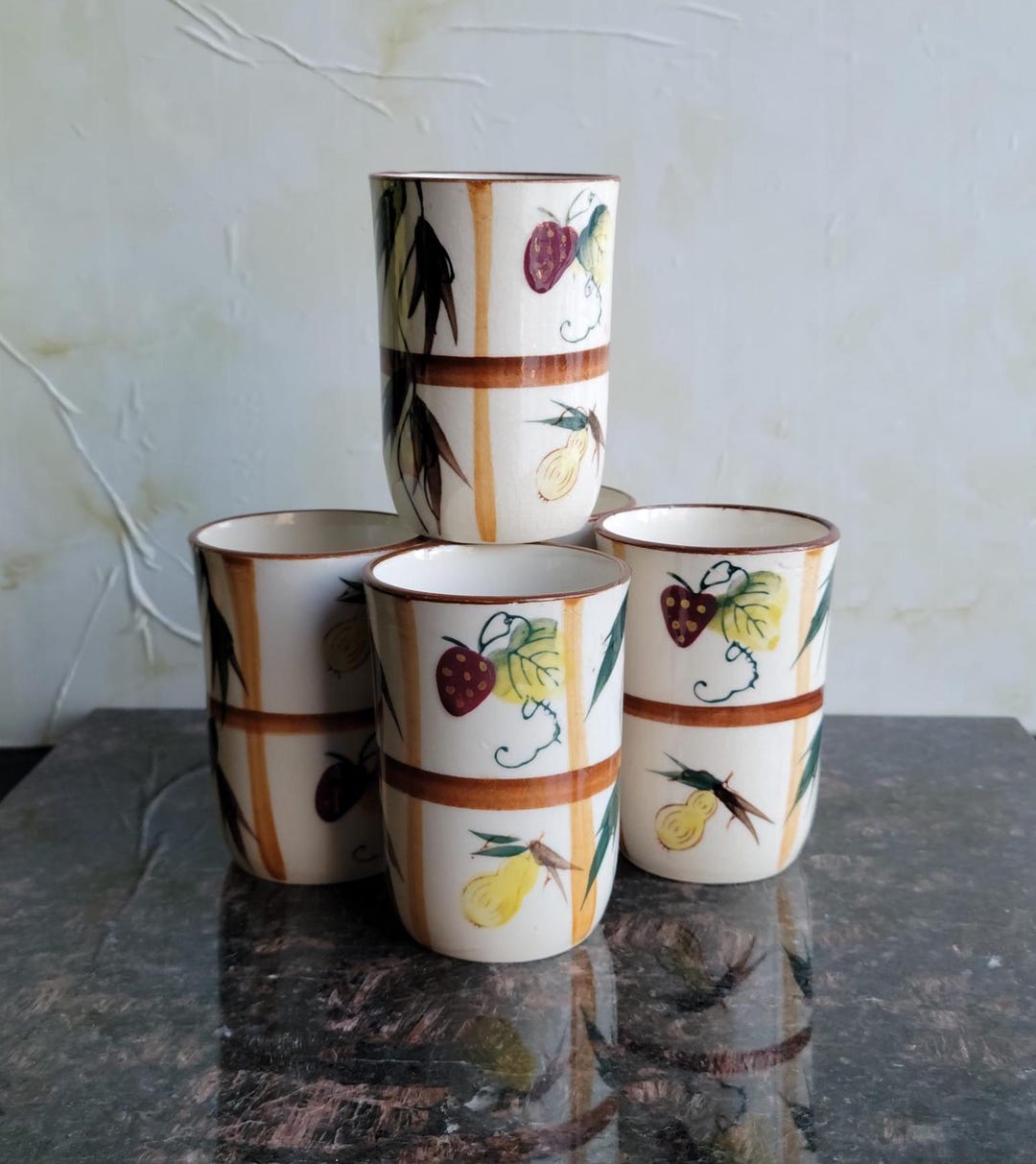 Vintage Nasco Japanese Hand Painted Juice Glass - Set of 5 - Etsy