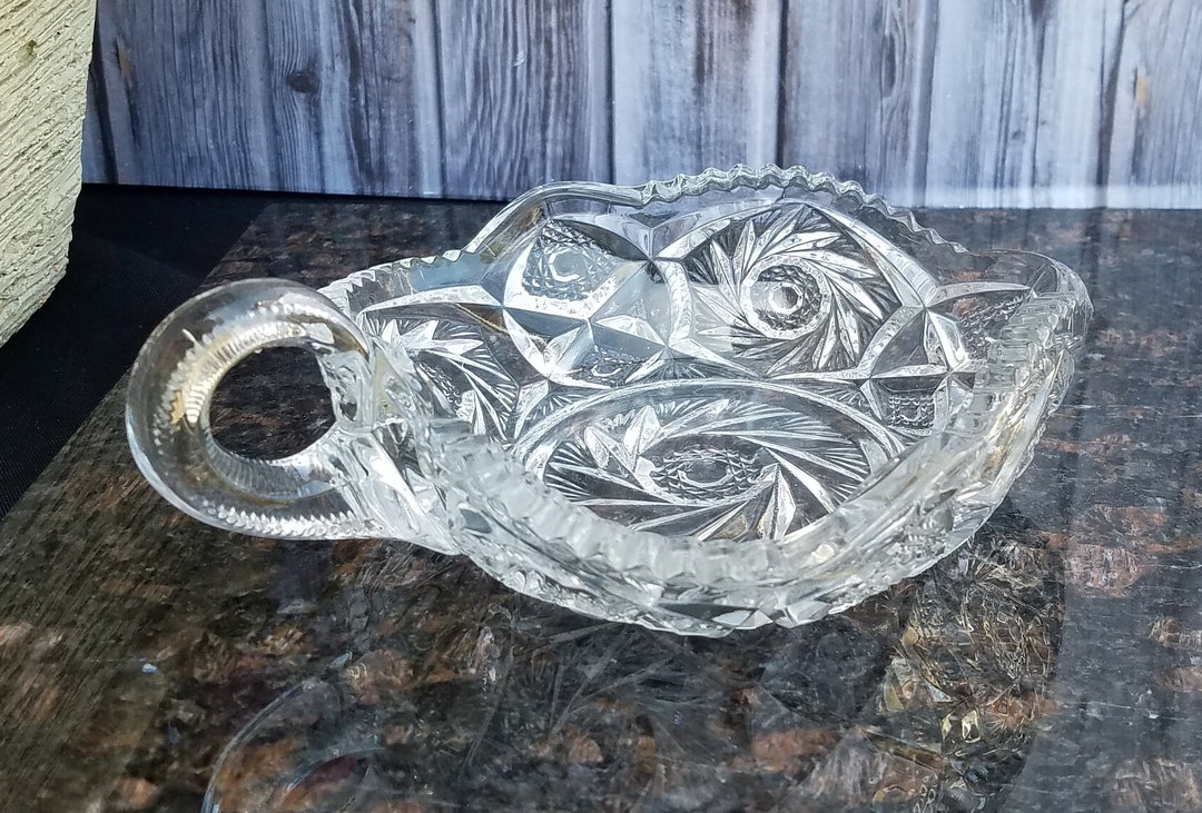 Vintage Clear Glass Nappy Bowl - Etsy