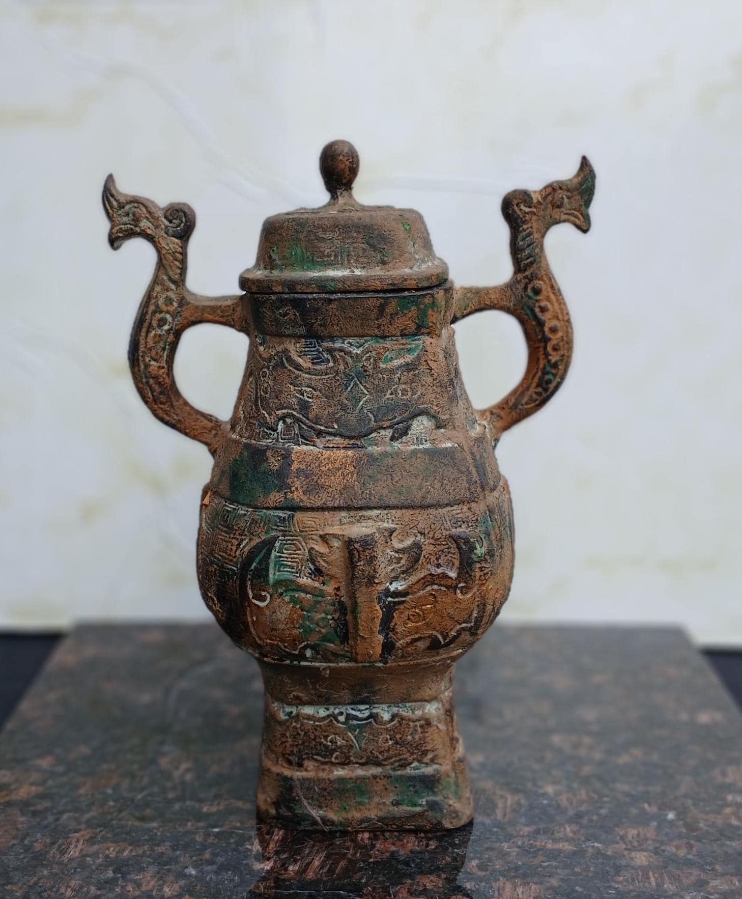 Chinese Bronze Wine Vessel - Etsy Chinese Bronze Wine Vessel - Etsy