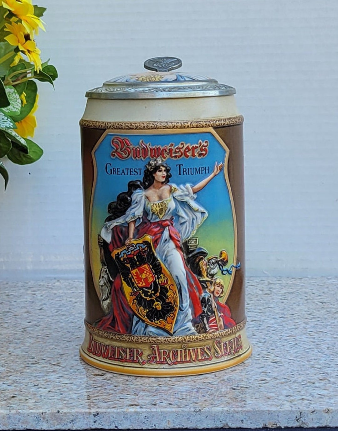 Budweiser Greatest Triumph Beer Stein Archives Series III 6.25h - Etsy