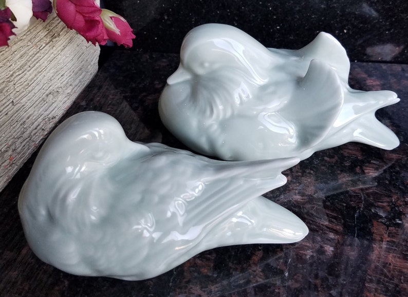 Porcelain Mandarin Duck / Celadon Mandarin Duck Set of 2 - Etsy