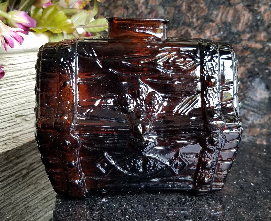 Amber Glass Treasure Chest Coin Bank / Piggy Bank - Etsy