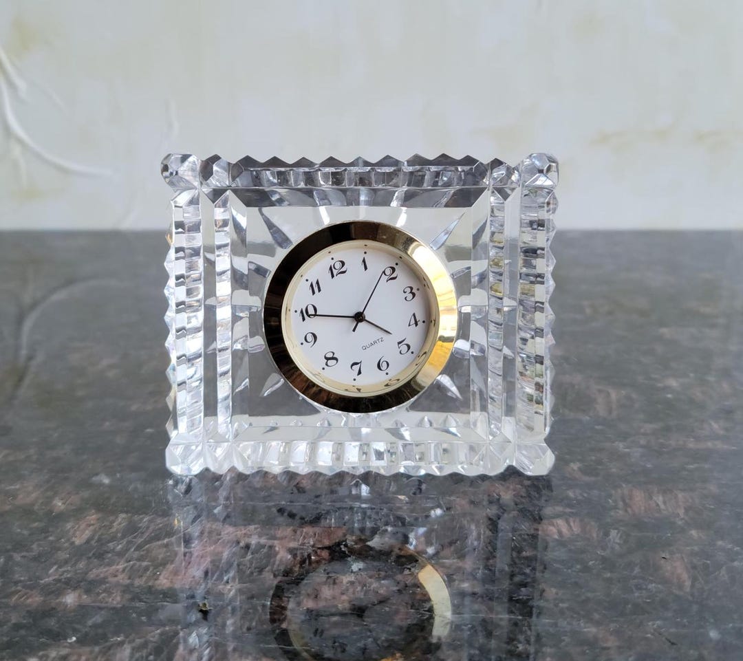 Waterford Crystal Small Quartz Mantel / Desk Clock - 3"w - Etsy