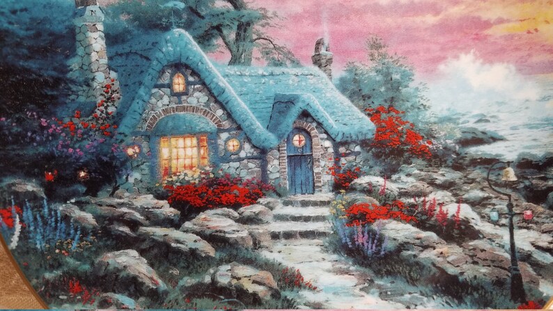 Thomas Kinkade Collectible Plate Enchanted Cottage/edwin | Etsy