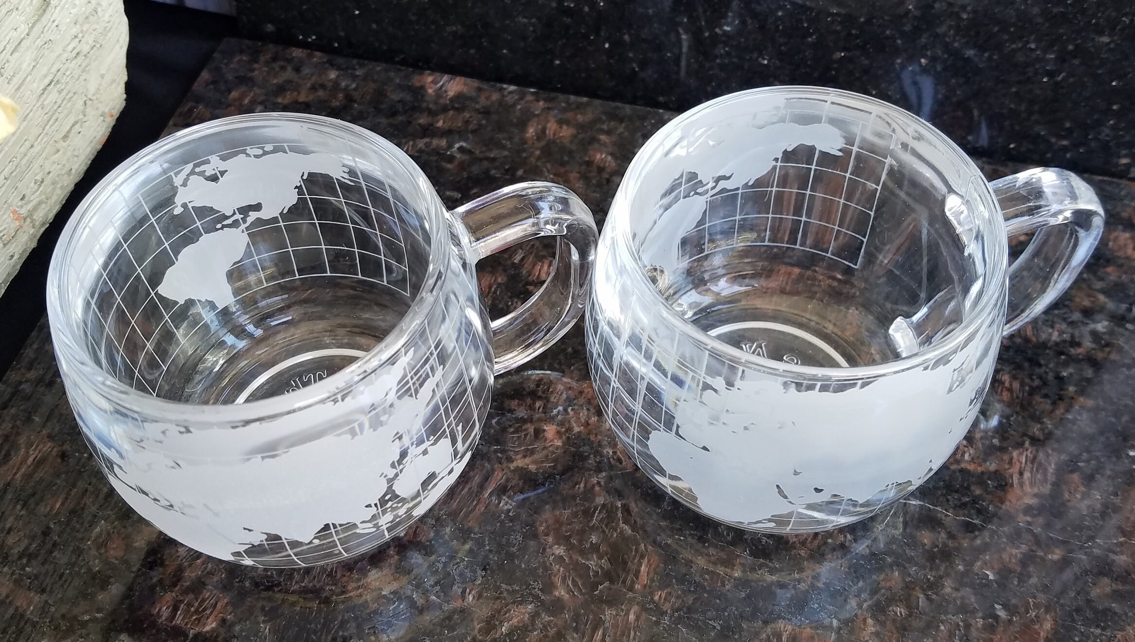 Nestle Glass World Mug Set of 2 - Etsy